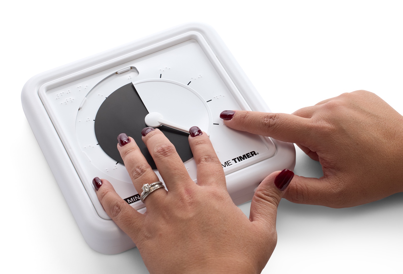 Time Timer Medium Braille Black Disc Front Set 25 min website - TimeTimer